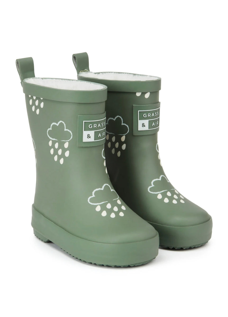 Grass & Air Colour Changing Winter Wellies - Khaki – otherkids